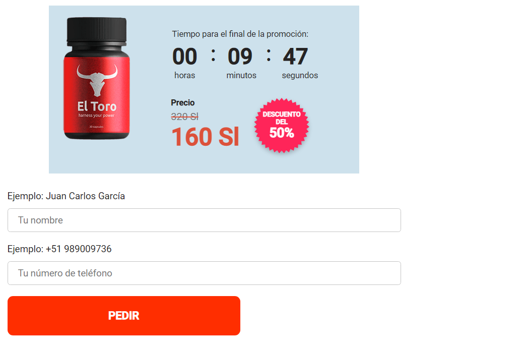EL Toro: cápsula, Precio, reseñas, Ingredientes, Beneficios, original ...