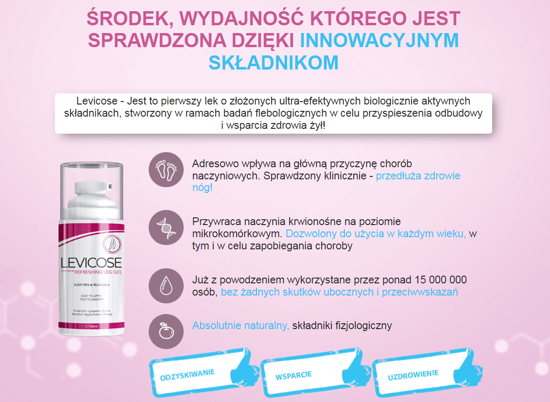 Levicose : krem, Opinie, Cena, żel, Gdzie kupić, skarga, Skład