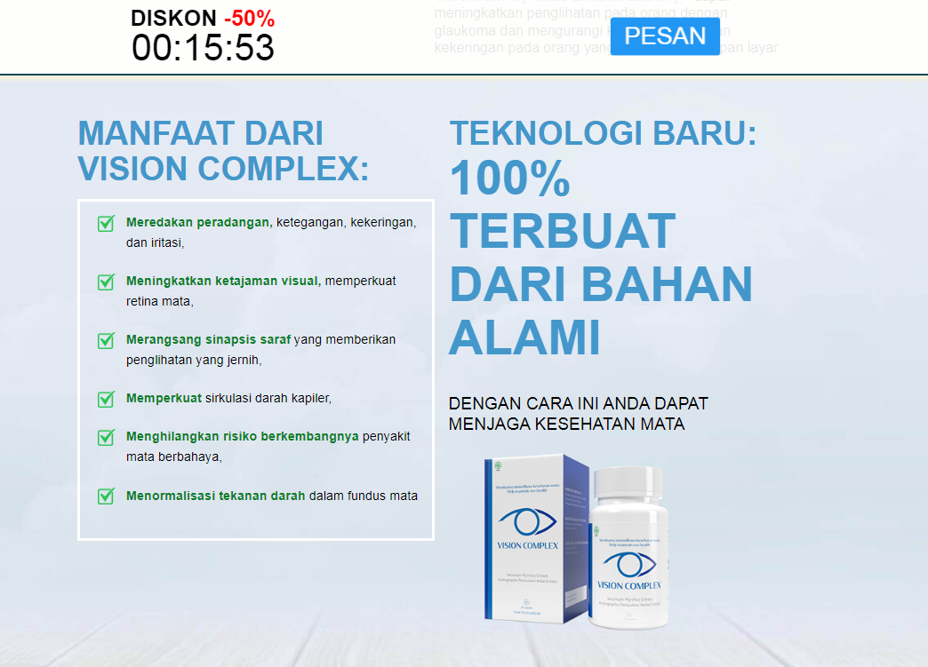 Vision Complex : Kapsul, Ulasan, Asli, Bahan, Harga, Farmasi, Manfaat