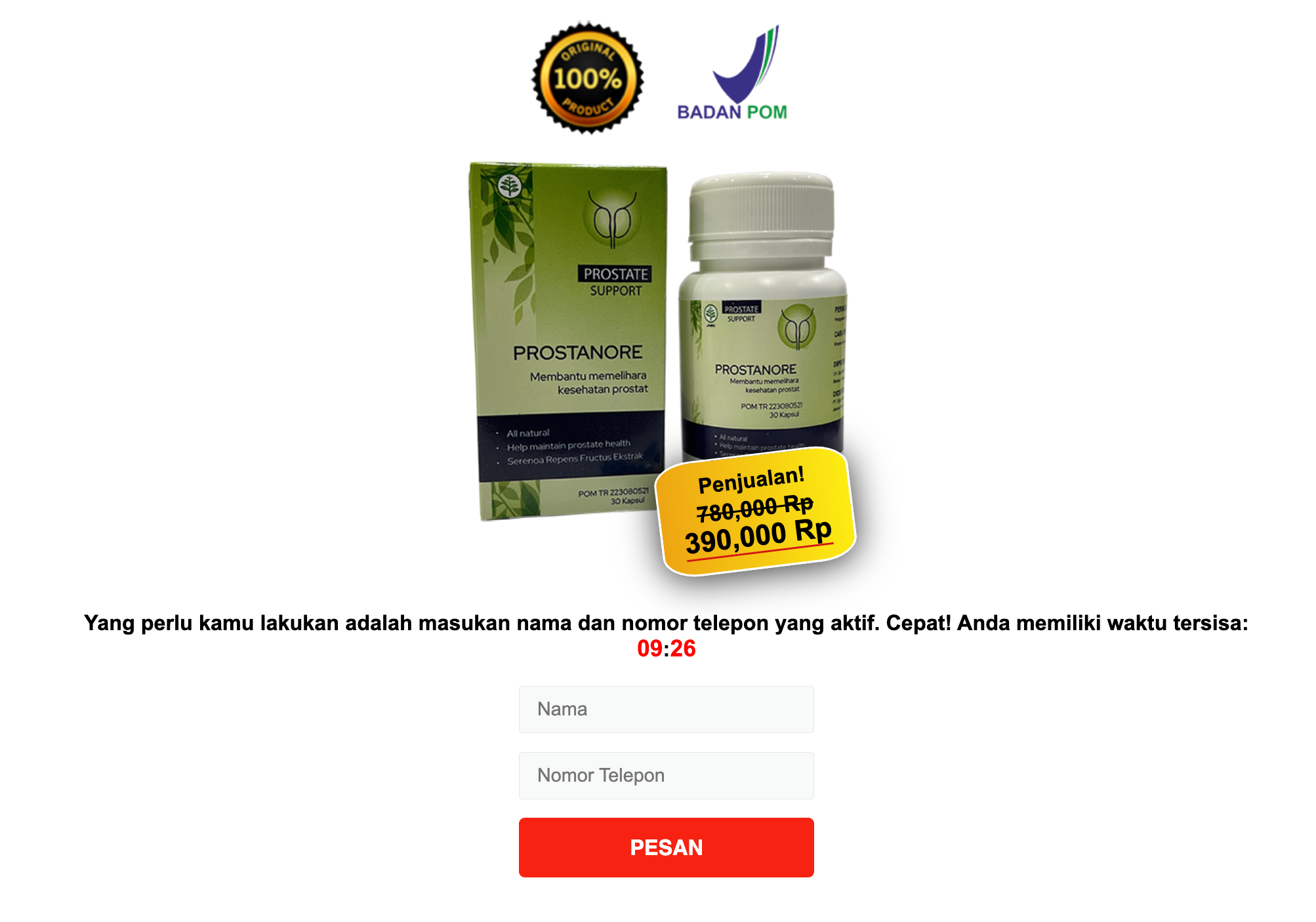 Prostanore : Kapsul Prostat-Ulasan-Manfaat-Bekerja-Harga-Indonesia